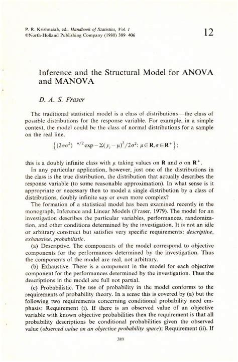 Pdf Inference And The Structural Model For Anova And Manova Dokumen Tips
