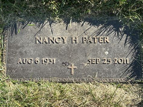 Nancy Harig Pater 1931 2011 Find A Grave Memorial