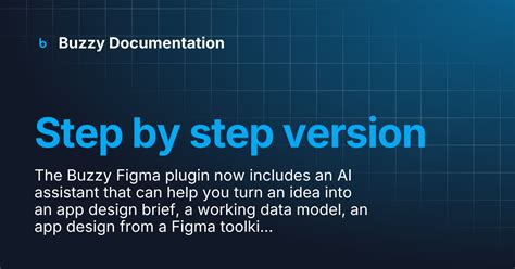 step by step version buzzy documentation