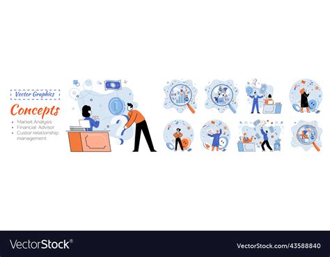 Market Statistics Analysis Metaphor Financial Vector Image