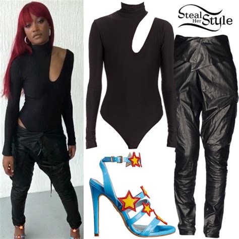 Keke Palmer Cut Out Bodysuit Leather Pants