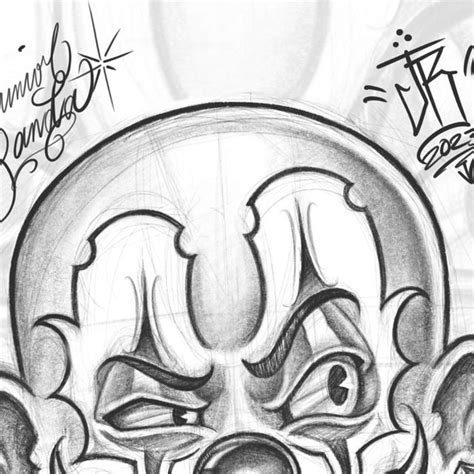 Chicano Style Blackandgrey Tattoos On Instagram Chicano Clown 🤡 Art Work Sketch Artwork