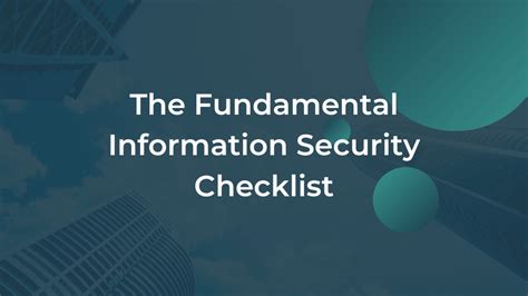 The Fundamental Information Security Checklist Compyl