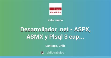 Desarrollador Net Aspx Asmx Y Plsql 3 Cupos Santiago Chiletrabajos