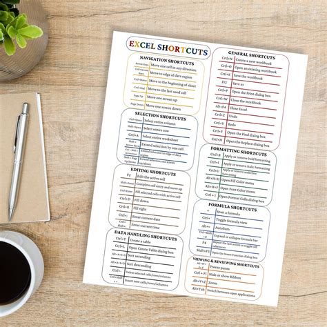 Excel Shortcuts Cheat Sheet Pdf Office Printable Excel Shortcut