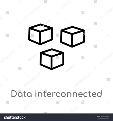 Data Interconnected Vector Line Icon Simple Stock Vector Royalty Free 1369666346 Shutterstock