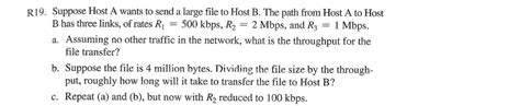 solved r19 ﻿suppose host a wants to send a large file to