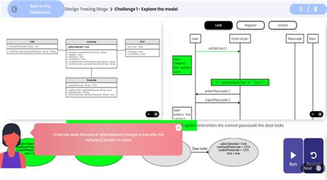 The Agent Explaining The State Diagram Execution For Challenge 1