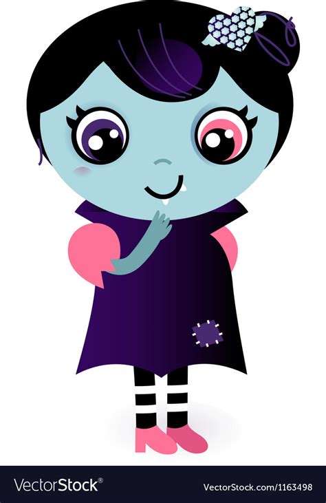 Cute Thinking Valentine Vampire Girl Royalty Free Vector