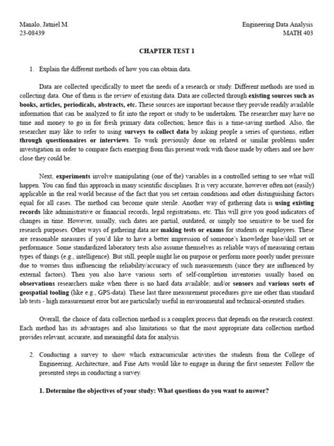 Chapter 1eda Pdf Survey Methodology Data