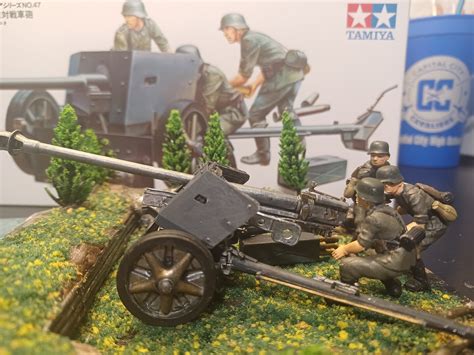 German 75mm Anti Tank Gun Plastic Model Military Diorama Kit 1 35