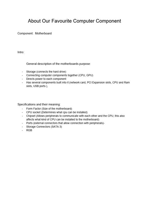 About Our Favourite Computer Component Pdf Personal Computers