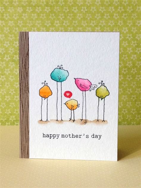 Watercolor Card For Mothers Day