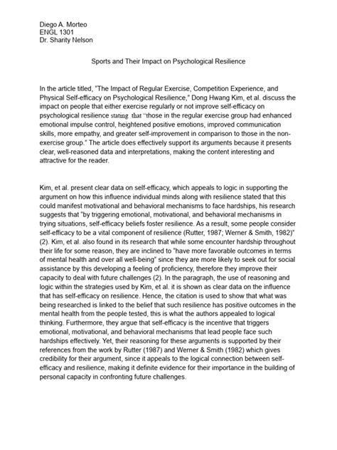 Essay 3 Pdf Psychological Resilience Self Efficacy