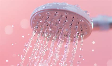 A Shower Head Is Spraying Water In A Shower Stock Illustration