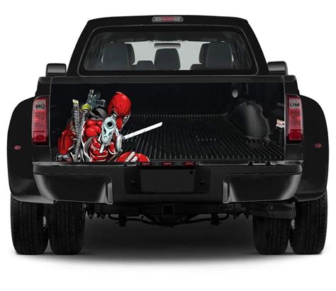 Deadpool With Gun Tailgate Wraps For Trucks Wrap Vinyl Car Decals Stic