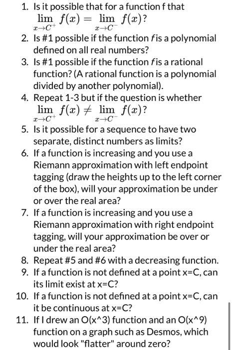 Solved Limx→cfxlimx→c−fx 2 Is 1 Possible If The Solved Limx→cfxlimx→c−fx 2 Is 1 Possible If The
