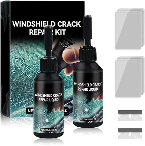 Dejin 2pcs Windshield Crack Repair Kit Diy Glass Scratch Remover Cracked Glass Repair Fluid