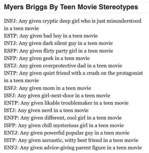 𝐈𝐍𝐓𝐉 𝐒𝐓𝐑𝐀𝐓𝐄𝐆𝐈𝐒𝐓 On Instagram Teen Movie Stereotypes ⠀ ⠀ Mbti 16personality Intj Intp Entj