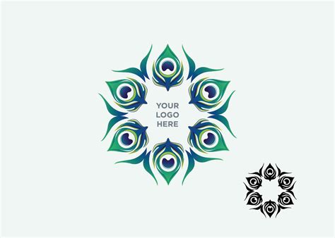 A Logo Design With A Peacock Feather In The Center 28894515 Vector Art At Vecteezy