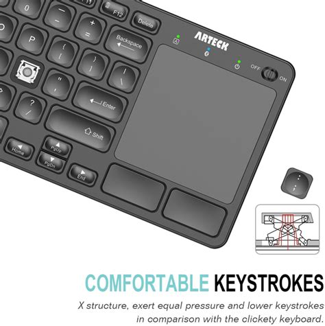 Arteck Hb305 4b Universal Backlit 7 Colors Bluetooth Touch Tv Keyboard
