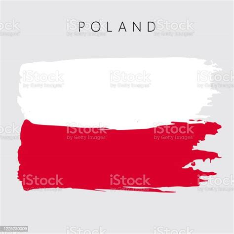 Flag Of Poland Vector Illustration On Gray Background National Flag