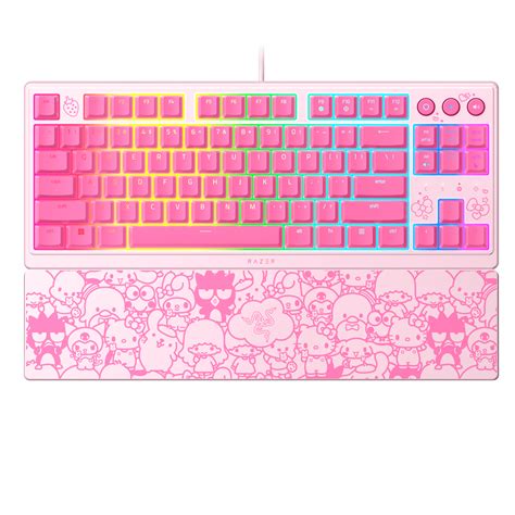 Razer Ornata V3 Tkl Low Profile Mecha Membrane Usb Wired Gaming Keyboard Hello Kitty And Friends
