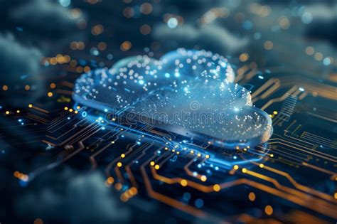 Generative Ai Illustration Cloud Computing Network Environments Stock