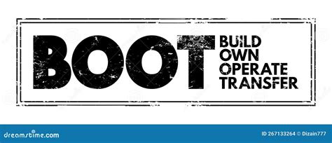 Boot Build Own Operate Transfer Acronym Concept Background Stock