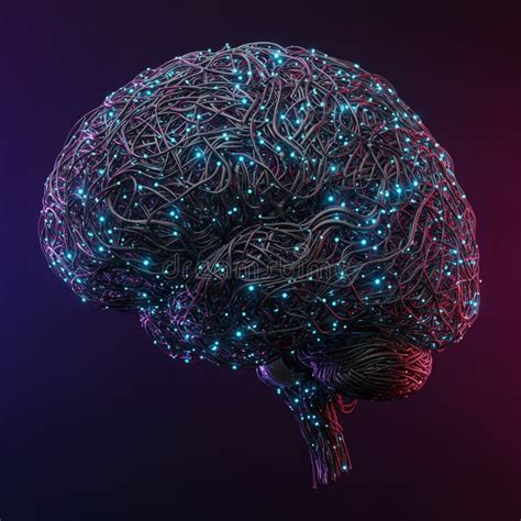 Brain Composed Of Binary Code Network Data Transmission Program Core And Artificial