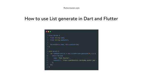 How To Use List Generate In Dart FlutterMaster