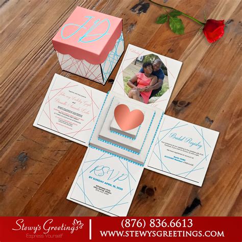 Exploding Box Wedding Invitation Stewys Greetings