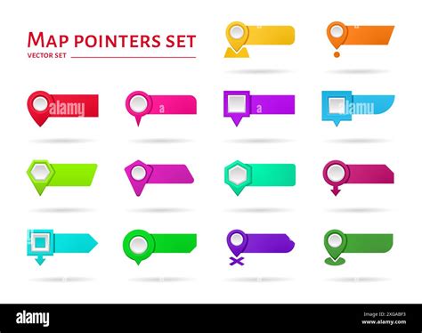 Map Pins Text Marker Icons Banner Pointer For Title Or Label