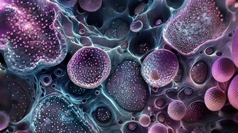 Microscopic View Of An Adipose Cell With Each Individual Cell