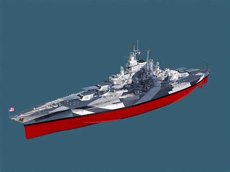 Uss California Bb 44 3d X