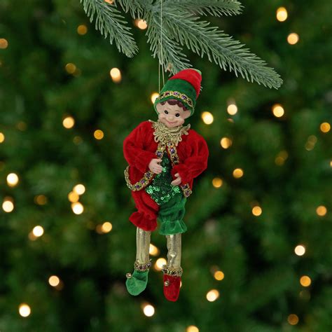 Northlight Bendable Elf In A Suit Hanging Christmas Ornament 12