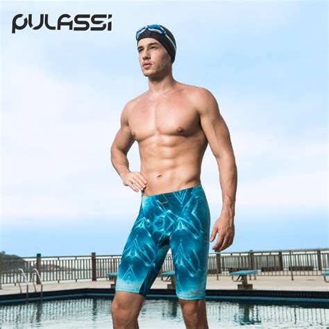 Pulassi泳裤男防尴尬游泳裤男士泳衣泡温泉平角五分大码专业泳装虎窝淘