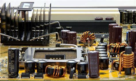 Main Board Pc Stock Image Image Of Closeup Main Capacitor 9369213