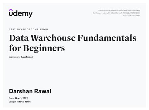 Darshan Rawal On Linkedin Datawarehouse Dataengineering Udemy Thankyou