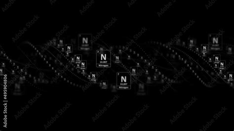 Nitrogen Molecule Symbol Chemistry Periodic Table Animation