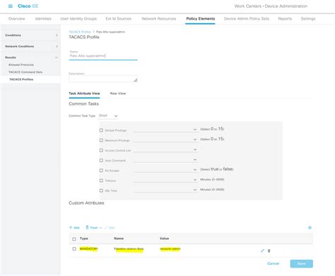 Configure Palo Alto Tacacs Authentication Against Cisco Ise