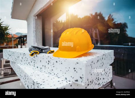 Polystyrene Thermal Cladding For Energy Saving On A Construction Site