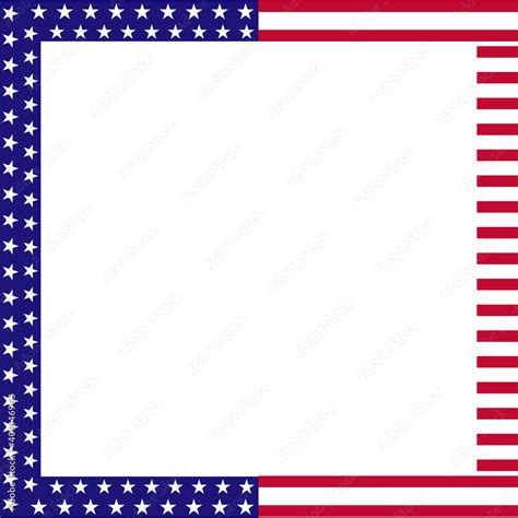 American Flag Frame Border With Copy Space For Your Text Vector Illustration Stock Vector