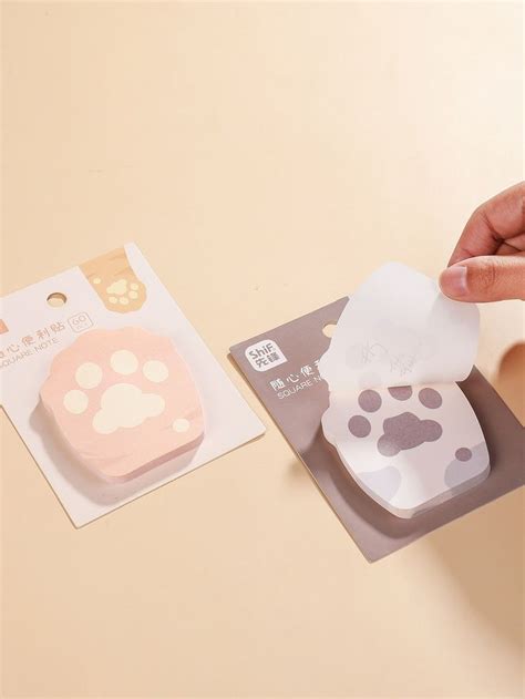 1pc Paw Shaped Random Sticky Note Sticky Notes Cat Sticky Note