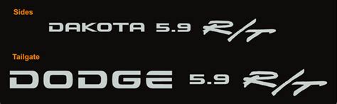 Dodge Dakota 59 Rt Side And Tailgate Decals 2247 Car Pretty Inc