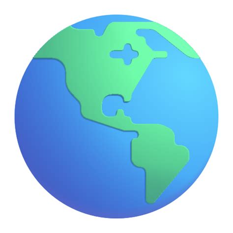 🌎 Globe Showing Americas On Microsoft 3d Fluent 15 0