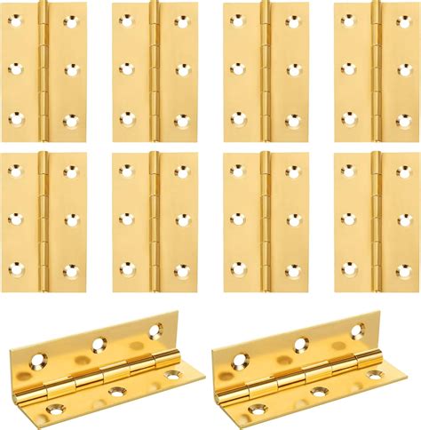 Mivide 10pcs Door Hinge 3 Inch Interior Door Hinges Brass Door Hinge