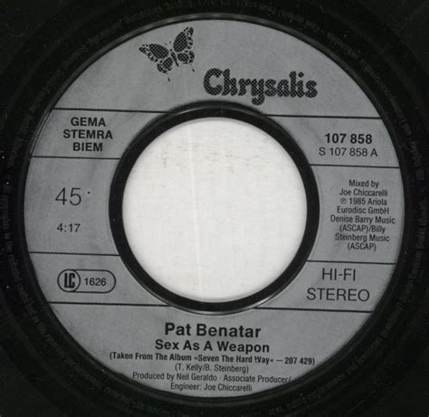 Pat Benatar Sex As A Weapon German 7 Vinyl —