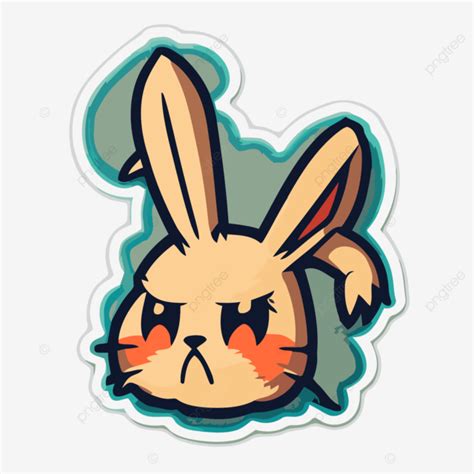 Pokemon Nerd Rabbit Sticker Clipart Vector Sticker Design With Cartoon