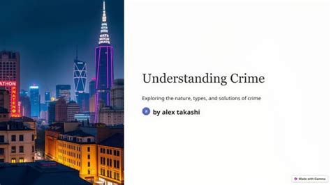 Understanding Crime Presentation Ppt Pptx
